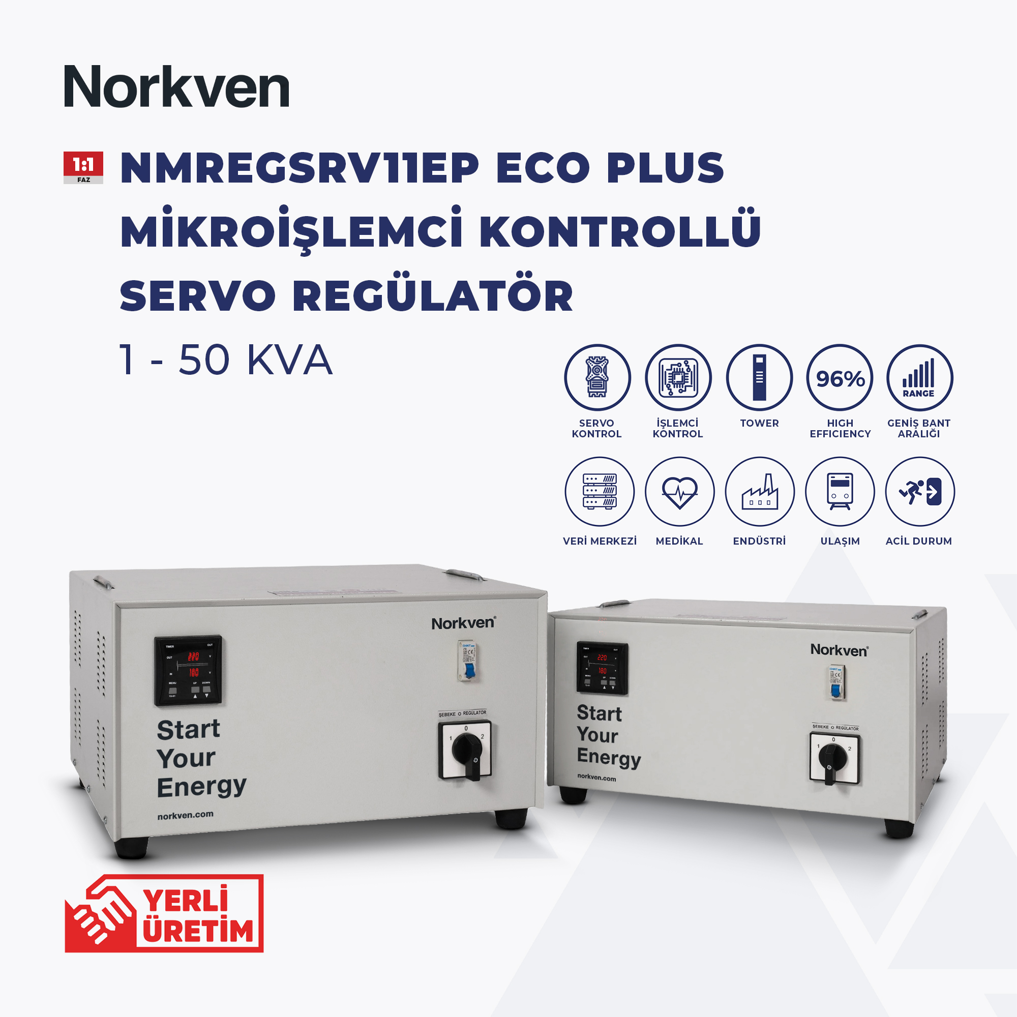 1 - 50 kVA Servo Voltaj Regülatörü | Fiyat Al | Norkven