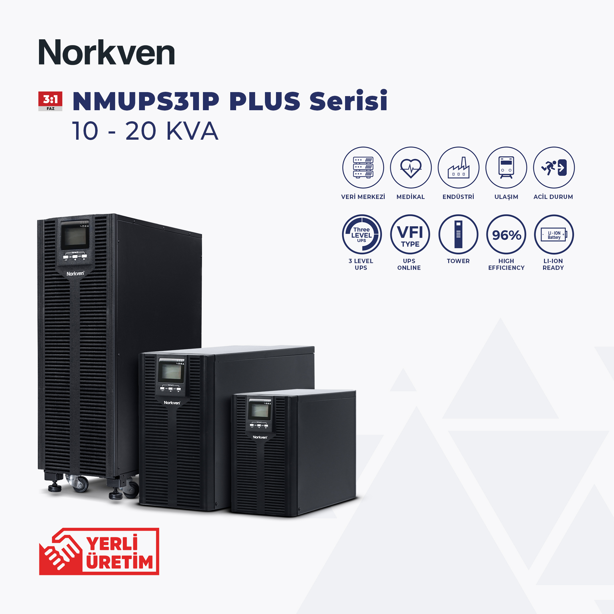 NMUPS31P PLUS SERİSİ 10 kVA – 20 kVA UPS | Norkven