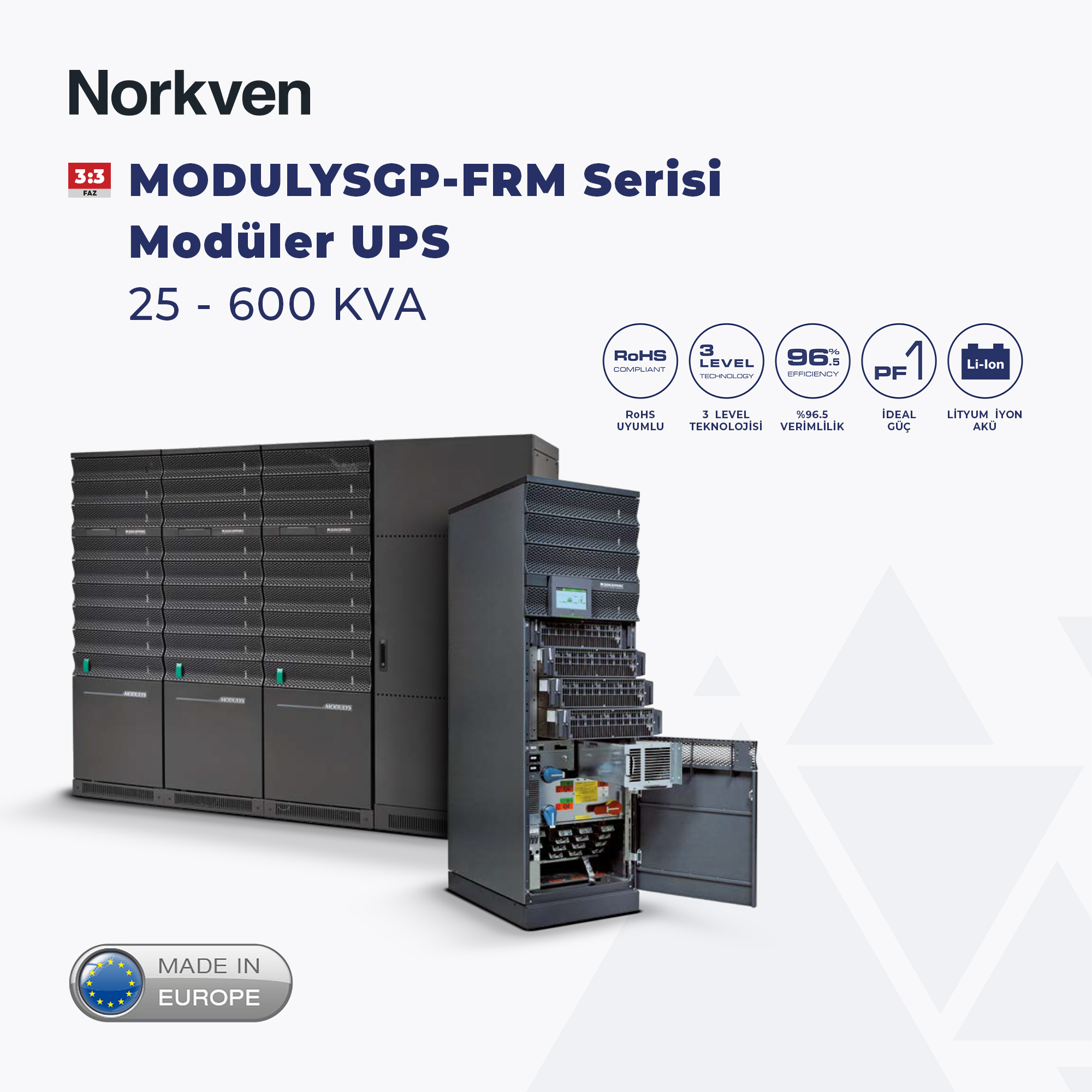 Modüler UPS 25-600 kVA | Kesintisiz Güç Kaynağı | Norkven